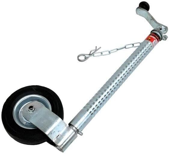 Heavy Duty Caravan Jockey Wheel 48mm Trailer Metal Rim Wind Up Handle ...