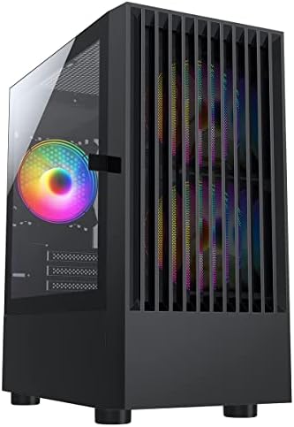 CiT Flash ARGB PC Gaming Case, Micro-ATX, 4 x 120mm ARGB Rainbow Fans ...