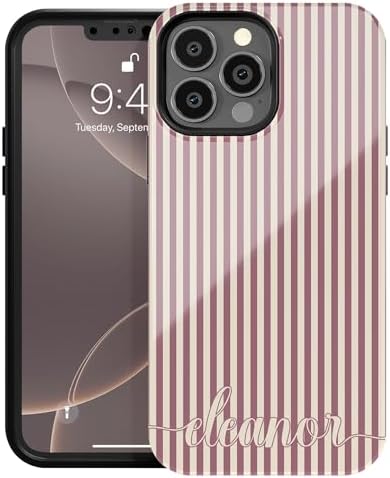 Amazon.com: Custom Name Cute Chic Vertical Stripes Phone Case ...