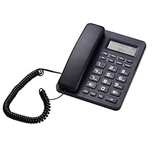 3NH® Black Corded Telephone Wired Desk Landline Phone with LCD Display Caller ID/Call Waiting ...
