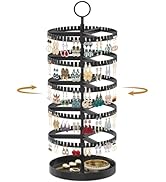 Amazon.com: MODOWEY 6 Tier Rotating Metal Earring Holder Organizer ...