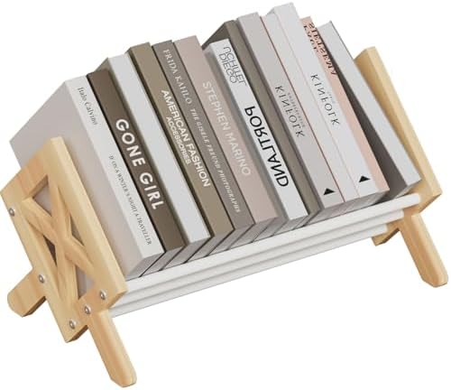 Amazon.com: RAUWIZX Bamboo Desktop Bookshelf, Book Storage Organization ...