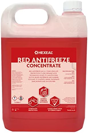 Hexeal Red Antifreeze 5L – 5L of High Concentrate Long Life Engine ...