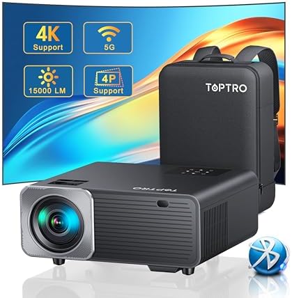 TOPTRO Projector WiFi Bluetooth Native Full HD 1080P Video Projector ...
