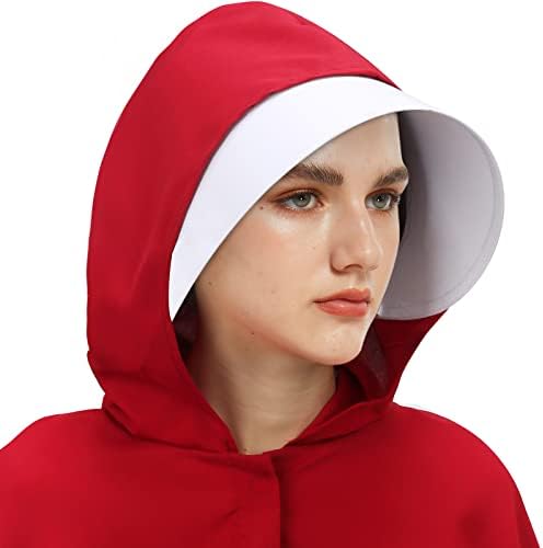 Amazon.com: Handmaid Offred Cosplay Costume Outfit,Women Red Hooded ...