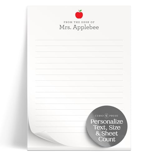 Amazon.com: Personalized Apple Note Pad Stationery Gifts for Teacher ...