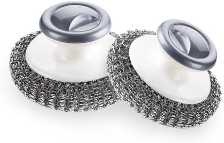 Amazon.com: 2Pcs Stainless Steel Scrubber with Handle, Steel Wool ...