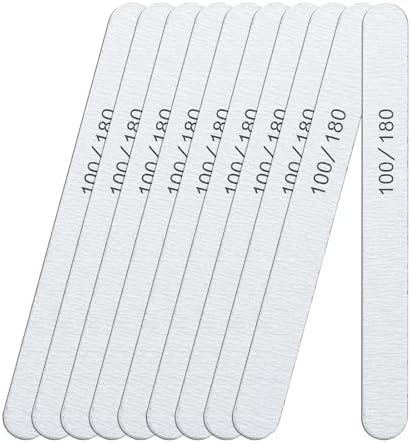 Amazon.com : Nail File 10PCS Professional 100/180 Grit Double Sides ...