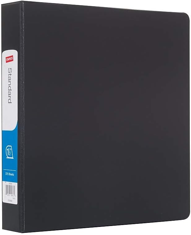 Amazon.com : Staples 82631 Standard 1 1/2-Inch 3-Ring Non-View Binder ...