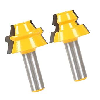 Lock Miter 22.5-Degree Glue Joint Router Bits 1/2-Inch Shank, Set of ...