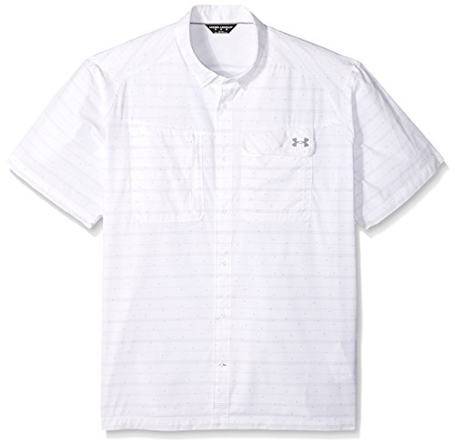Under Armour Men's UA Fish Hunter SS Plaid, White (100)/Steel, Large ...