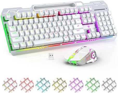 Amazon.com: Wireless Gaming Keyboard and Mouse Combo, RGB Backlit ...