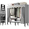 Amazon.com: FPIGSHS 71in Foldable Clothe Rack with Wheel W/Cover ...