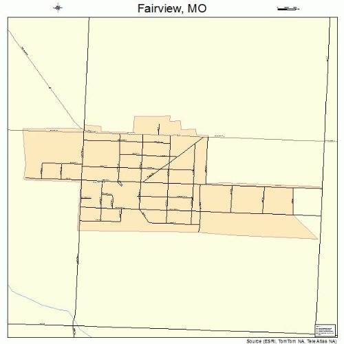 Large Street & Road Map of Fairview, Missouri MO - Printed poster size ...