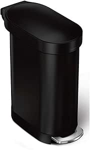 Amazon.com: simplehuman 45 Liter / 12 Gallon Slim Hands-Free Kitchen Step Trash Can with Liner ...