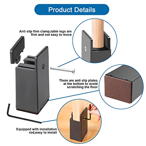 EEEKit 4 Pack 4 inch Bed Risers with Adjustable Screw Clamp, 10cm Heavy ...