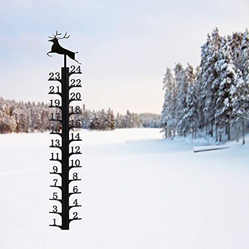 Snapklik.com : 24 Inch Iron ArtSnow Gauge Outdoor, Elk Snow Measuring ...