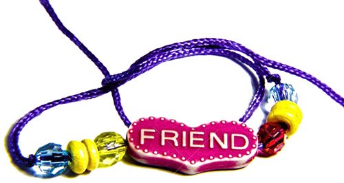 Buy DMS RETAIL Pack of 6 Multi Color Printed Wood Friendship Belt ...