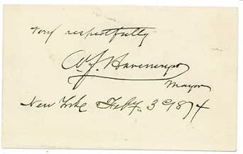 William F. Havemeyer, New York Mayor, Signed Card, COA at Amazon's ...