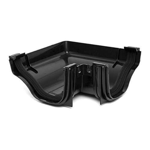 Polypipe Ogee ROG03B Black Extra Capacity Gutter External 90 Degree ...