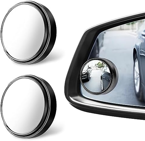 SUMAJU 2 Pcs Blind Spot Mirrors，360°Rotate Round HD Glass Adjustable ...