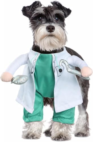 Amazon.com : DELIFUR Dog Halloween Dentist Costume - Pet Doctor Dress ...