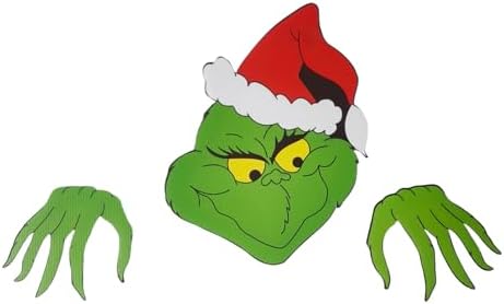 Amazon.com: XSCSFWEQR Grinch Fence Peeper Cute Christmas Decorations ...