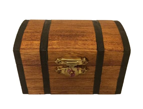 Mini Treasure Chest - Brown, Black, Brass, and Wood Sea Chest - Unique ...