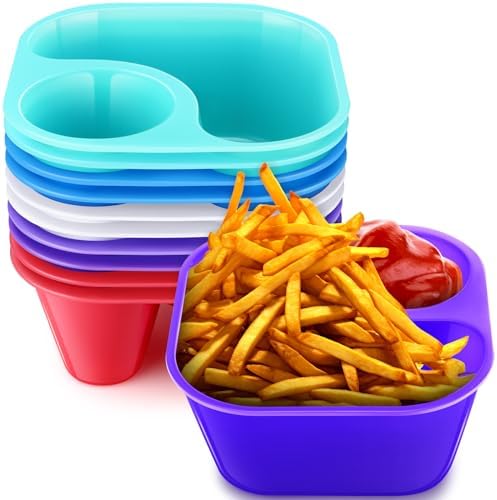 Amazon.com: Suclain 10 Pack Reusable Snack and Dip Bowls Chip and Dip ...