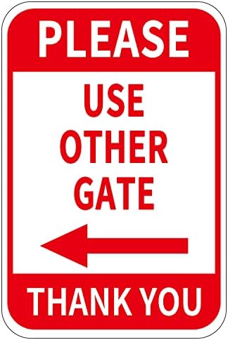 Please Use Other Gate Sign Aluminum 12x8 Inch Left Arrow Metal ...