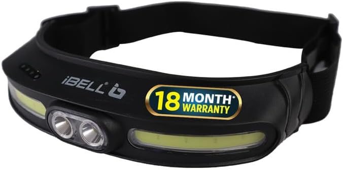 IBELL HL8245S Rechargeable Headlamp Torch with Headband, Long Range ...