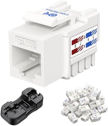 Cable Matters [UL Listed] 25-Pack Cat6 RJ45 Keystone Jack in White and ...