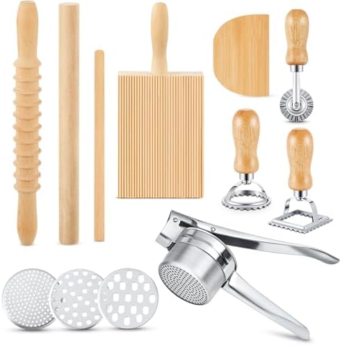 Amazon.com: 7 Pcs Pasta Making Tool Set Include (Wooden Cutter、Rolling ...