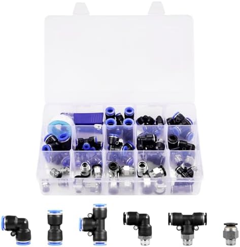 Amazon.com: Teodute Air Line Fitting Kit: 47PCS NPT Thread Push To ...