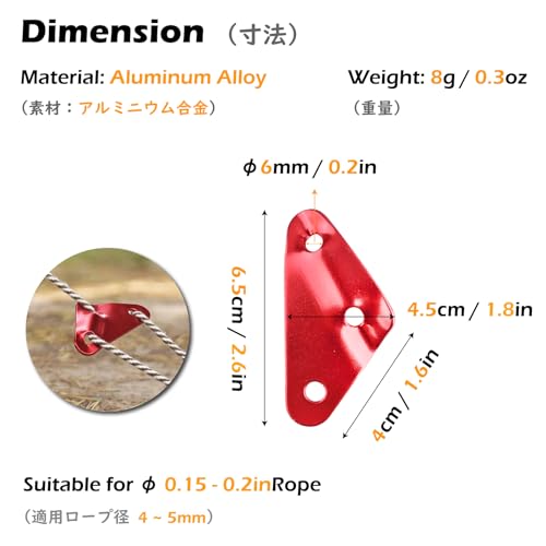 Snapklik.com : TRIWONDER Guyline Cord Adjuster Rope Tensioner Tent Guy ...