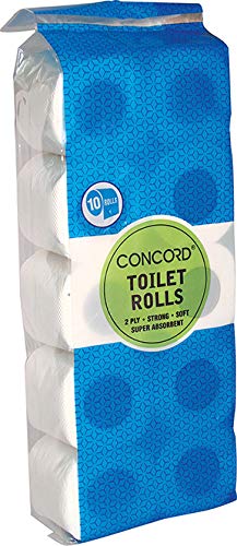 CONCORD Toilet Paper Bathroom Tissue Roll 200 Pulls - 2 Ply (10 Rolls ...