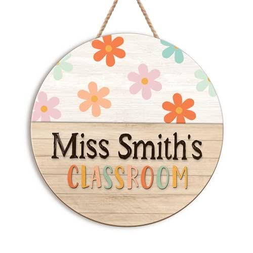 Amazon.com: KindlyToys Personalized Teacher Door Sign, Boho Classroom ...