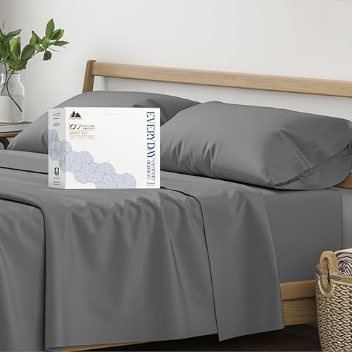 Amazon.com: Mayfair Linen 100% Organic Cotton Sheets Queen Size - 4 PC ...