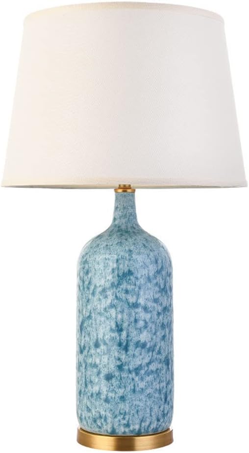 Amazon.com: Desk Lamp Blue Glazed Ceramic Table Lamp Mid Century Study ...