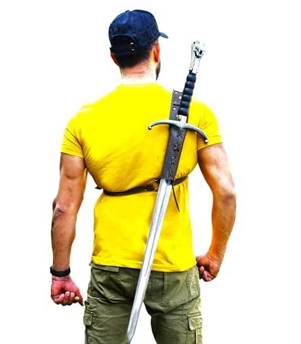 Amazon.com: Medieval Genuine CowHide Leather Back Sword Shoulder Frog ...