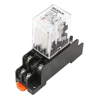 Weasch Electromagnetic Power Relay, HH52PL, AC 6V Coil, DPDT 2NO 2NC, 8 Pins, LED Indicator ...