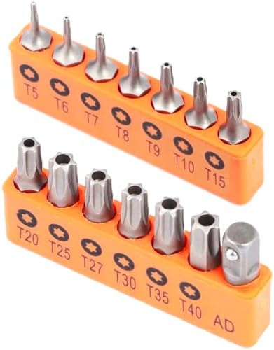 14-Piece Tamper Resistant Star Bit Set, T5 T6 T7 T8 T9 T10 T15 T20 T25 ...