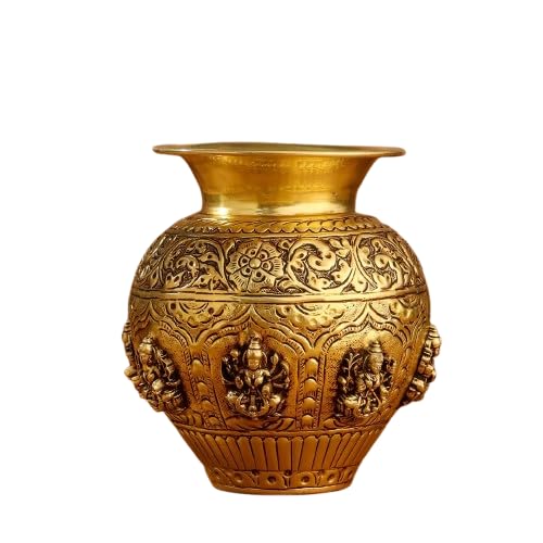 Brass Ashta Lakshmi Kalash – Symbol of Prosperity and Divine Blessings ...