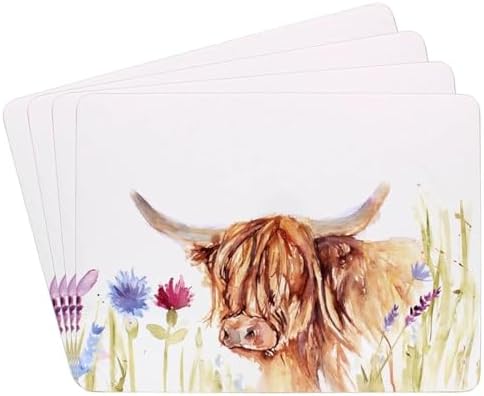 The Leonardo Collection Highland Cow Table Place Mats Set of 4 | Non ...