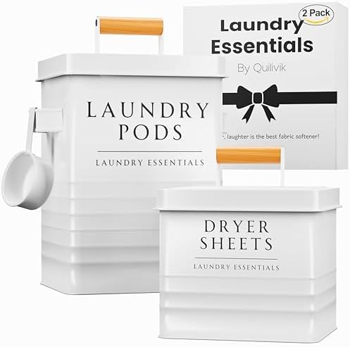 Amazon.com: Farmhouse Metal Detergent Laundry Pods Container with Dryer ...