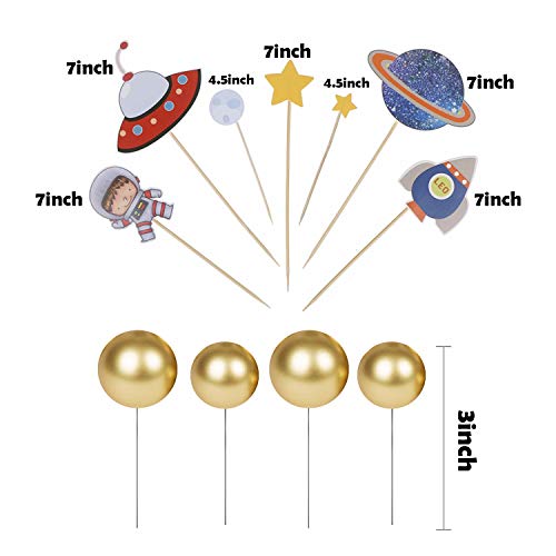 Party Propz Space Theme Cake Topper - 11 Pcs Astronaut Cake Topper ...