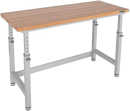 Seville Classics UltraHD Heavy Duty Workbench Table w/Solid Wood Top ...