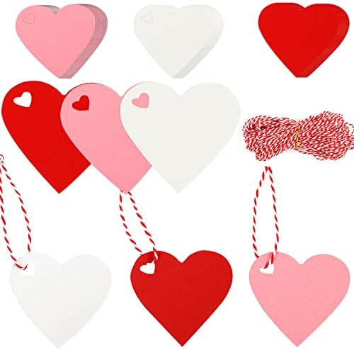 CCINEE 150pcs Heart Shaped Gift Tags,Heart Paper Kraft Gift Hang Tags ...