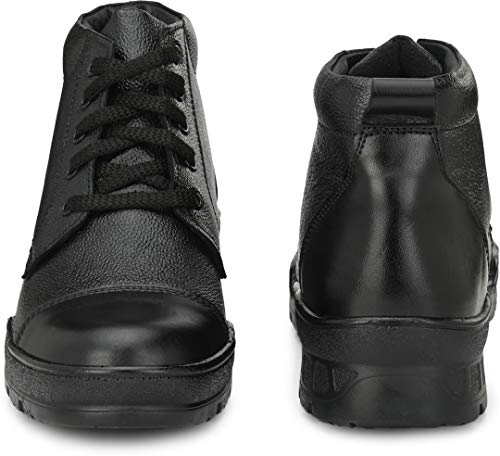 Buy celtica Mens's Pure Leather Black Zipper DMS Shoes Police Army NCC ...