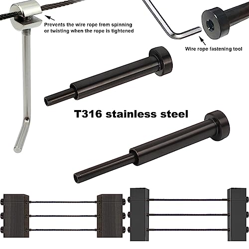 Challcrea Cable Railing Hardware, Black Invisible Cable Railing Kit ...